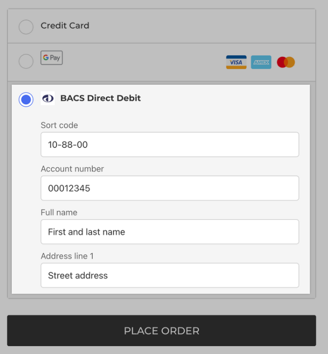 BACS (Bankers’ Automated Clearing Services) Direct Debit